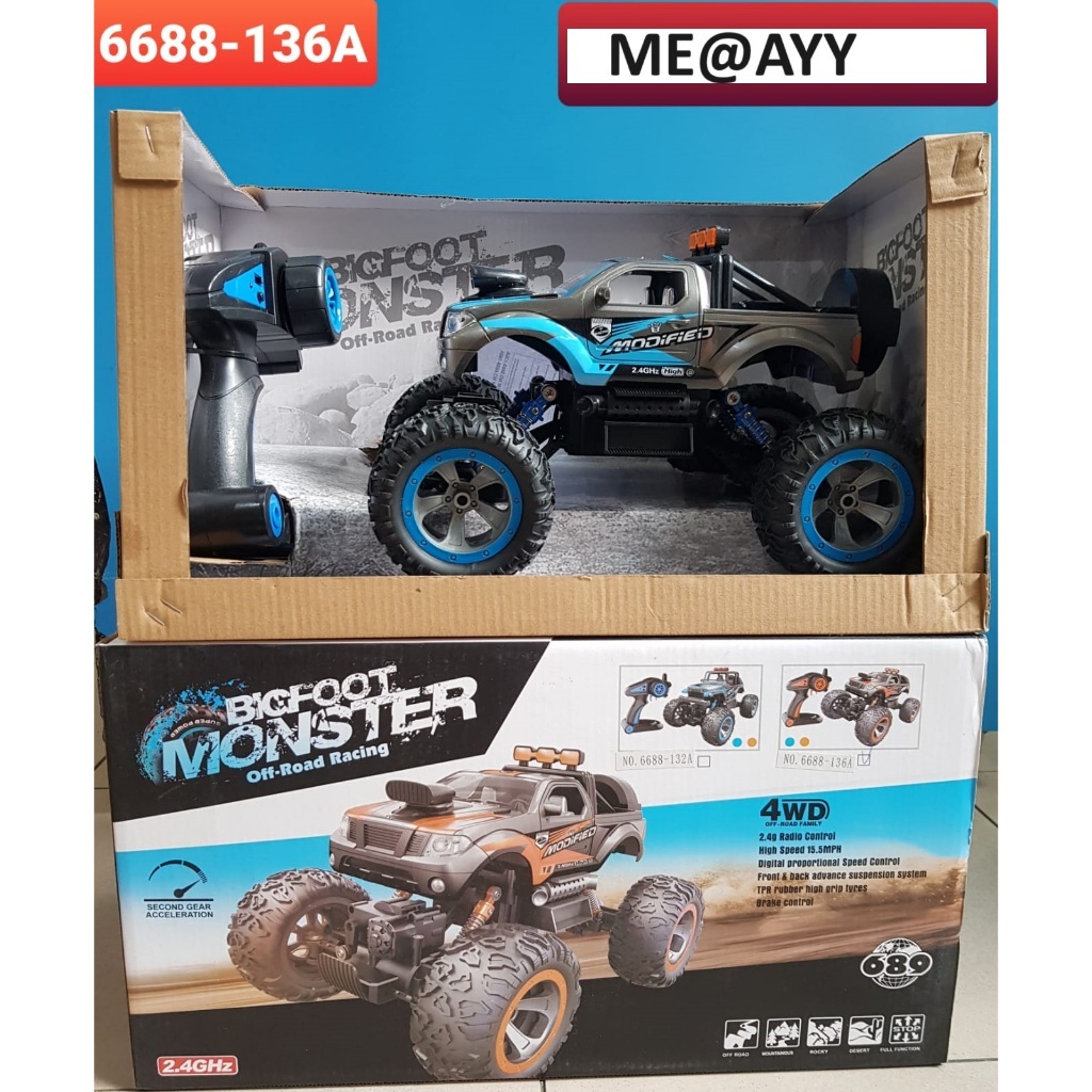 Jual Mainan mobil RC bigfoot monster 6688-136A mainan RC off road ...