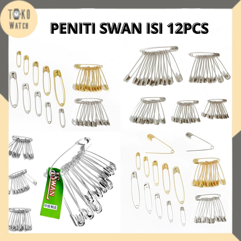 Jual Peniti SWAN isi 12 pcs / Peniti Hijab / Peniti Jilbab / Peniti Set ...