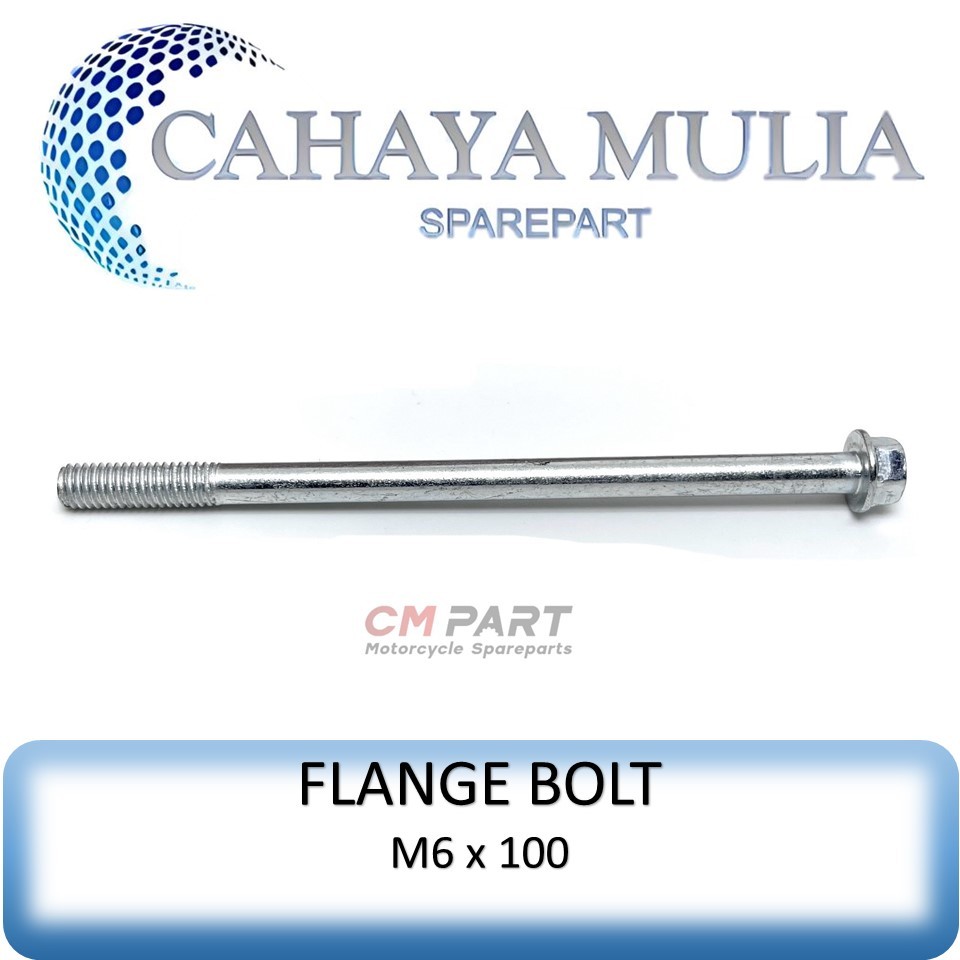 Jual Baut Flange Bolt M6 6x100 Baut Blok Mesin CVT M6x100 Kunci 8 ...