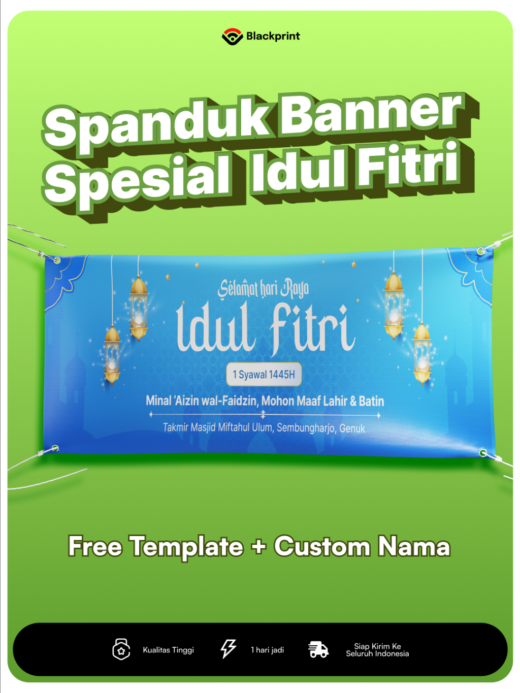Jual Spanduk MMT Ucapan Idul Fitri / Banner Lebaran | Shopee Indonesia