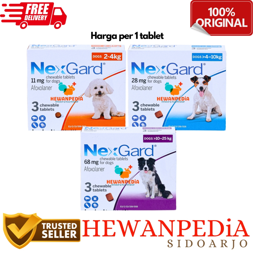 Jual NEXGARD ANJING S M L ORIGINAL 1 TABLET - Nexgard Dog Obat Kutu ...