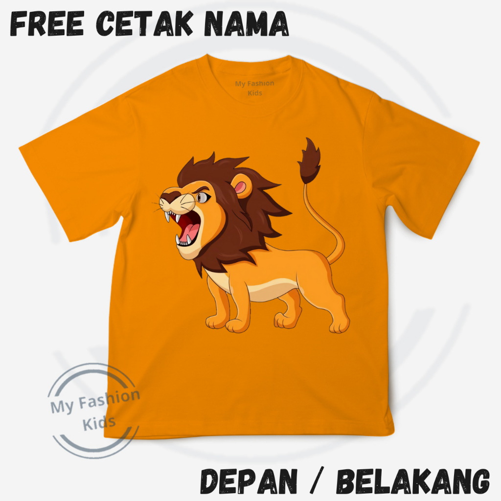 Jual Baju Kaos Atasan Anak Custom Gambar Singa Terbaru Bahan Premium ...