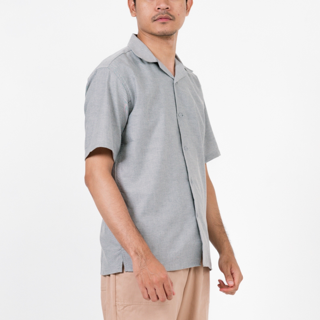 Jual Screamous Kemeja Shortsleeve Shirt Open Collar SADE GREY | Shopee ...