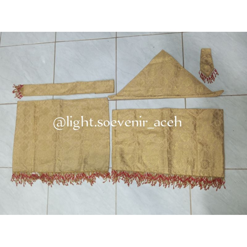 Jual Set Songket Adat Aceh Anak Payet Bawah/Set Songket Karnaval Adat ...