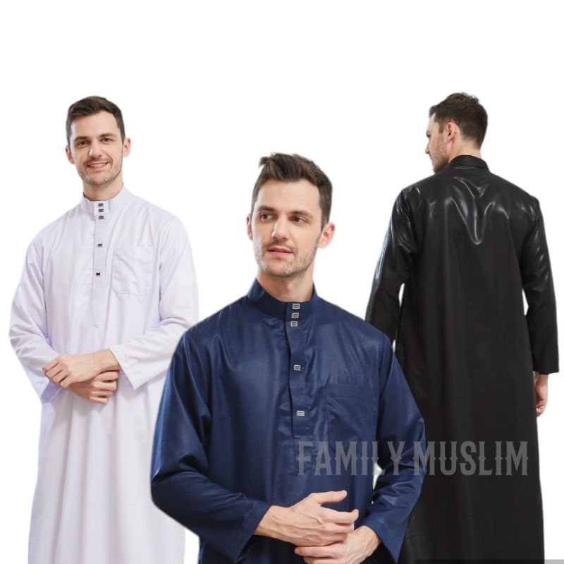Jual Gamis laki-laki lengan panjang polos jubah DUBAI mewah ...
