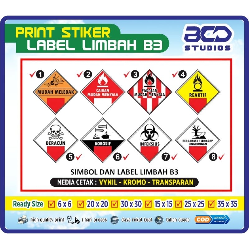 Jual LABEL STIKER HANG TAG SIMBOL LIMBAH B3 MEDIS NON MEDIS ...