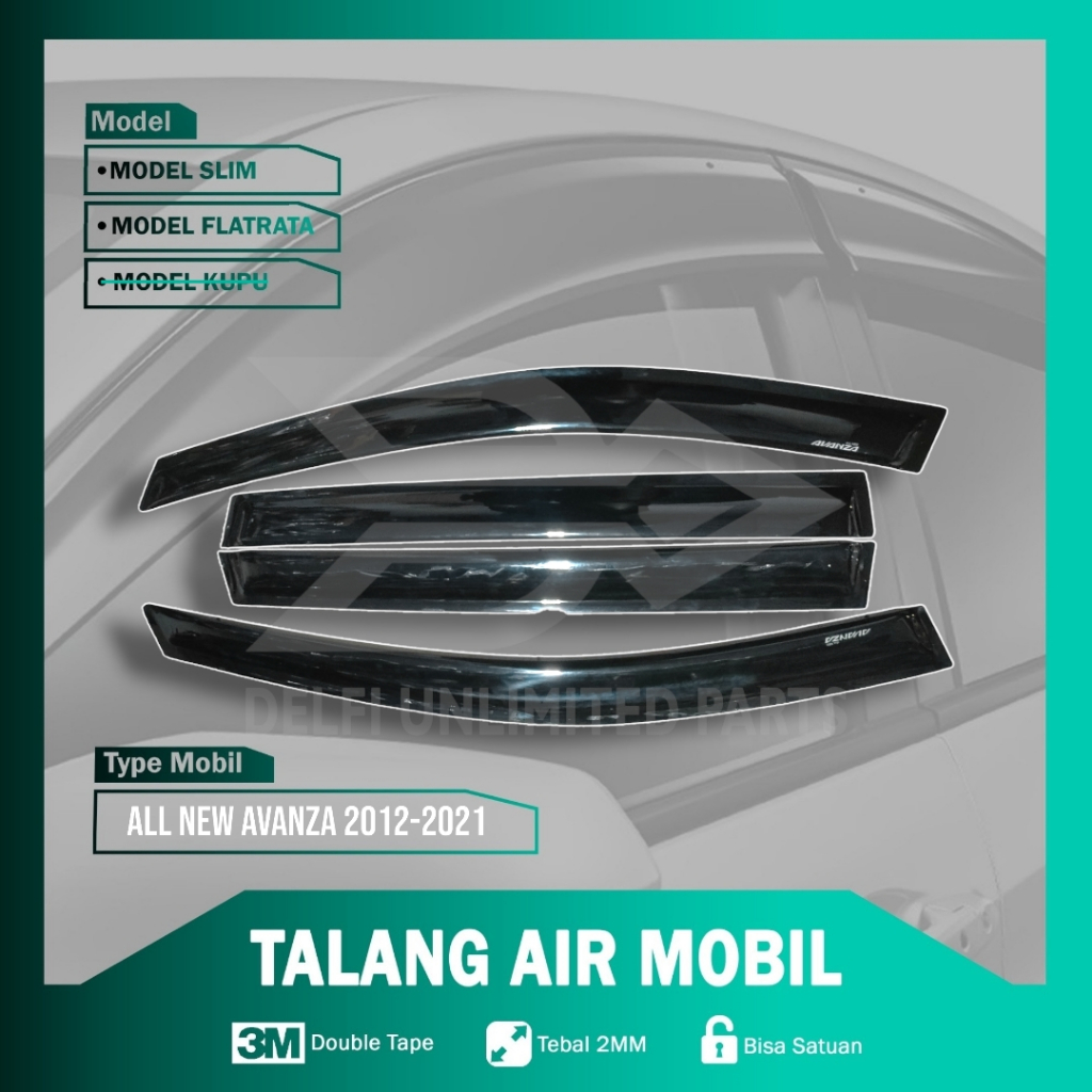 Jual Talang Air Mobil Satuan Toyota All New Avanza 2012-2021 Model Flatrata | Shopee Indonesia