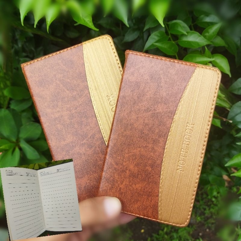 Jual Buku Agenda Ukuran Sedang 60k 48k Note Book Kulit Coklat Catatan ...