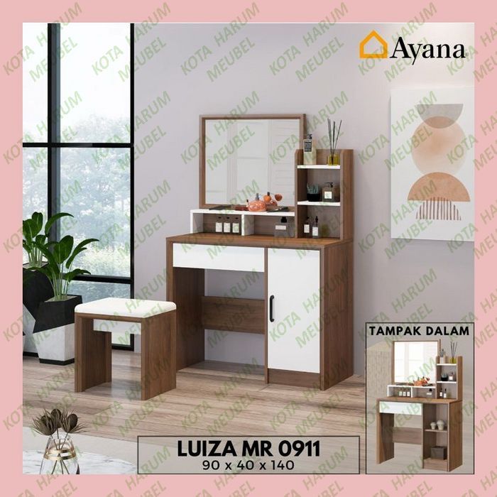 Jual meja rias premium minimalis modern simple aesthetic kayu olympic ...