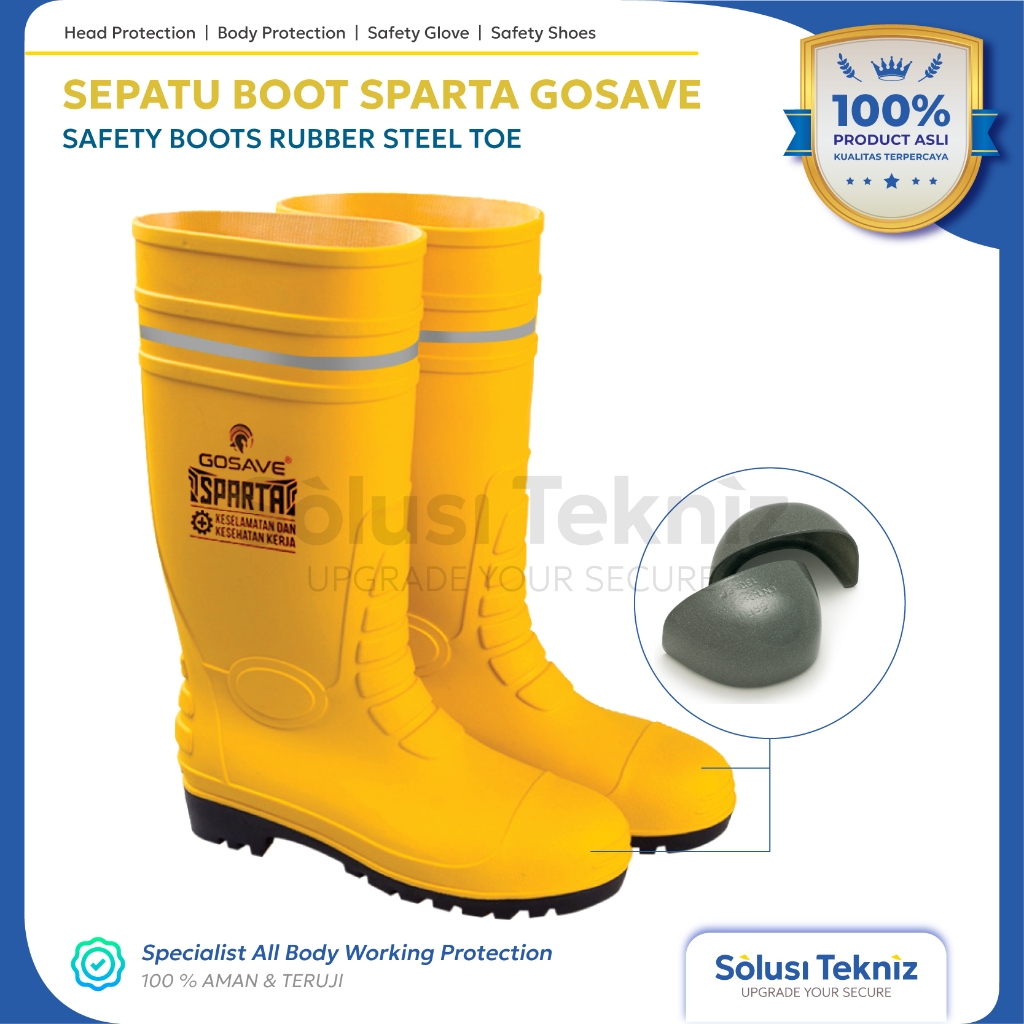 Jual Sepatu Boot Safety Proyek Ujung Besi Steel Toe Gosave Sparta ...