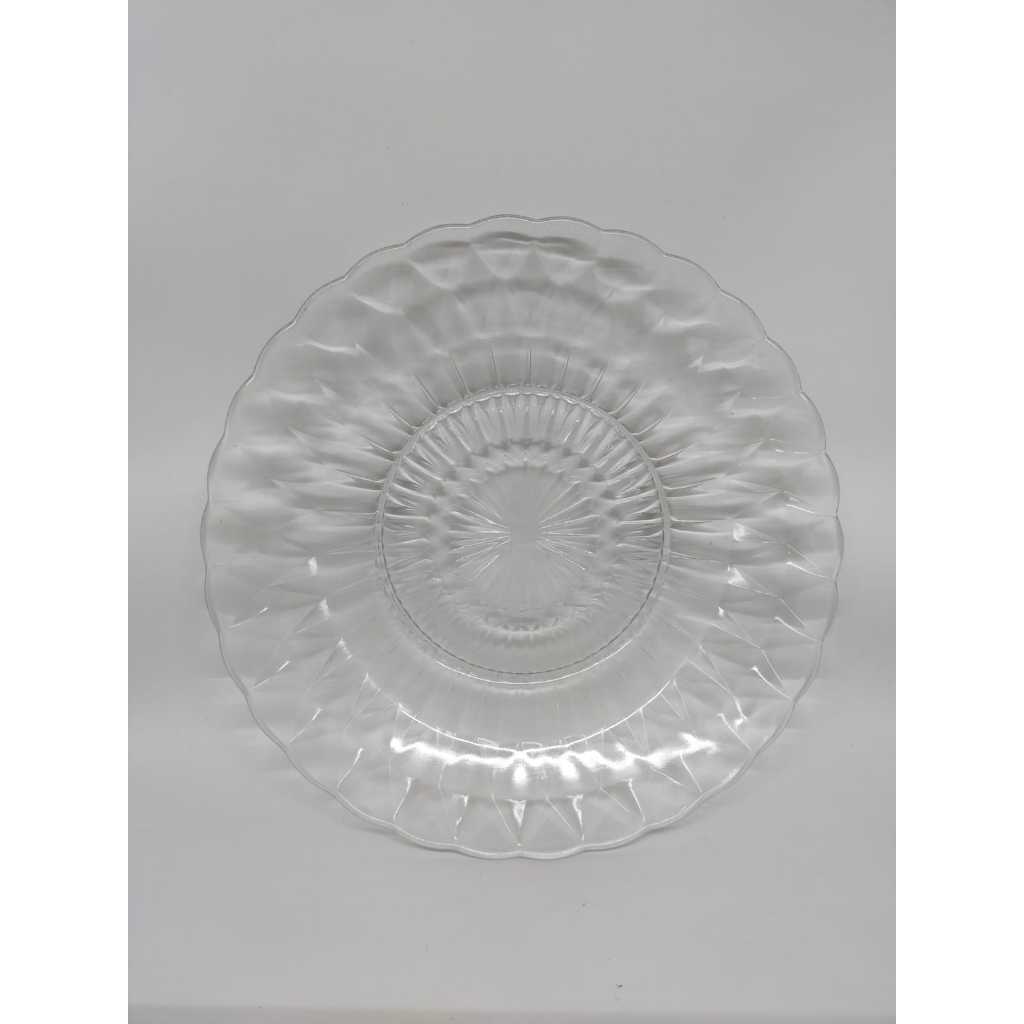 Jual Piring Makan Kaca / Piring Bening Motif Tebal Diameter 22cm ...