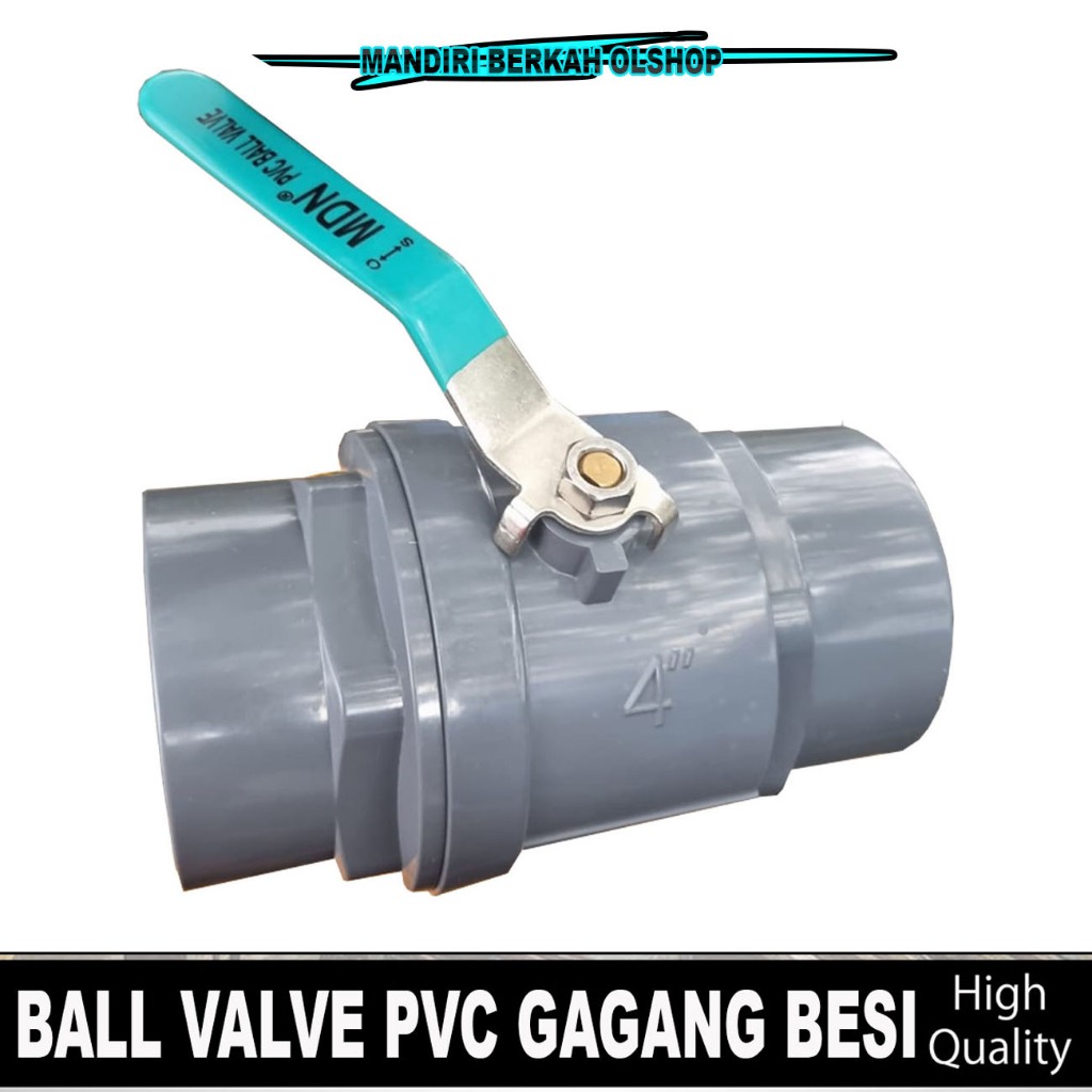 Jual Ballvalve Ball Valve PVC Polos Gagang Besi Stainless 4" Inch / Stop Kran Air PVC Gagang ...