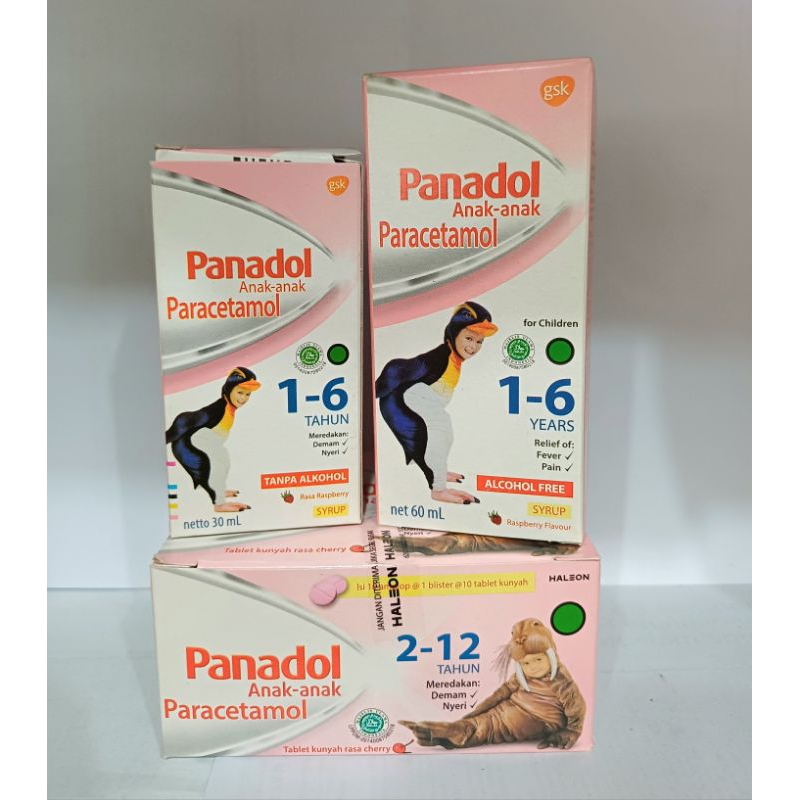 Jual Panadol Tablet Kunyah 2-12 Tahun rasa Cherry || Panadol Sirup 1-6 ...