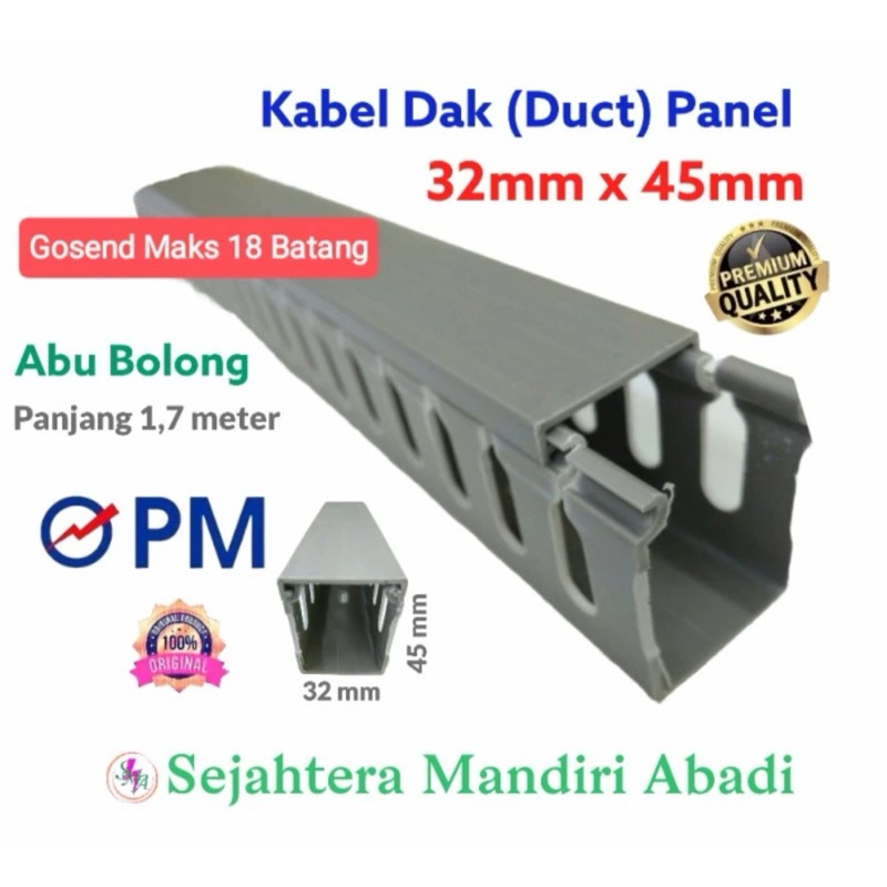Jual Kabel Dak Wiring Duct PM 32x45 mm WD Abu Bolong | Shopee Indonesia