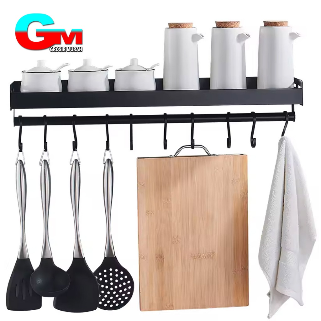 Jual Rak Dapur Dinding Kitchen Rack Bumbu Gantung Aluminium Anti Karat ...
