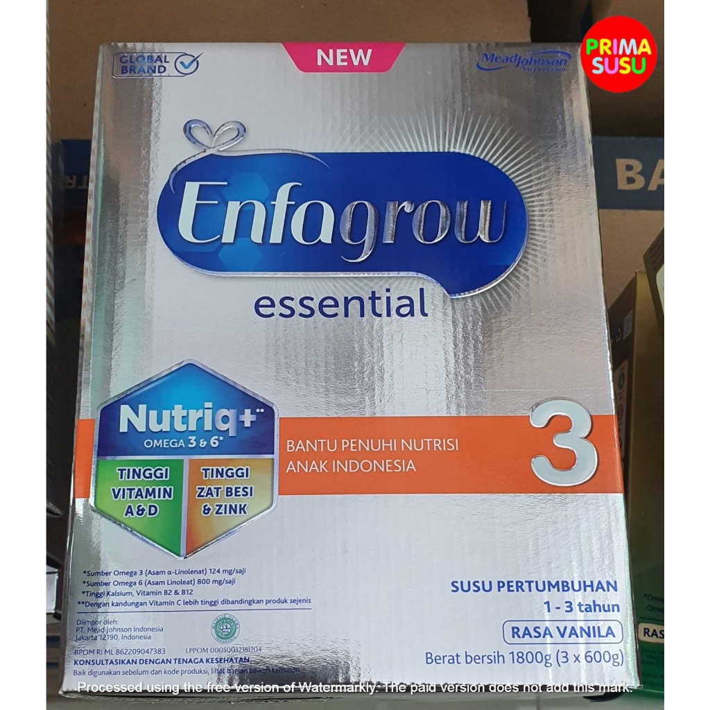 Jual ENFAGROW ESSENTIAL 3 1800GR BOX VANILA | Shopee Indonesia
