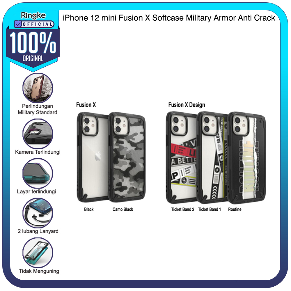 Jual Ringke iPhone 12 mini Fusion X Softcase Military Armor Anti Crack ...