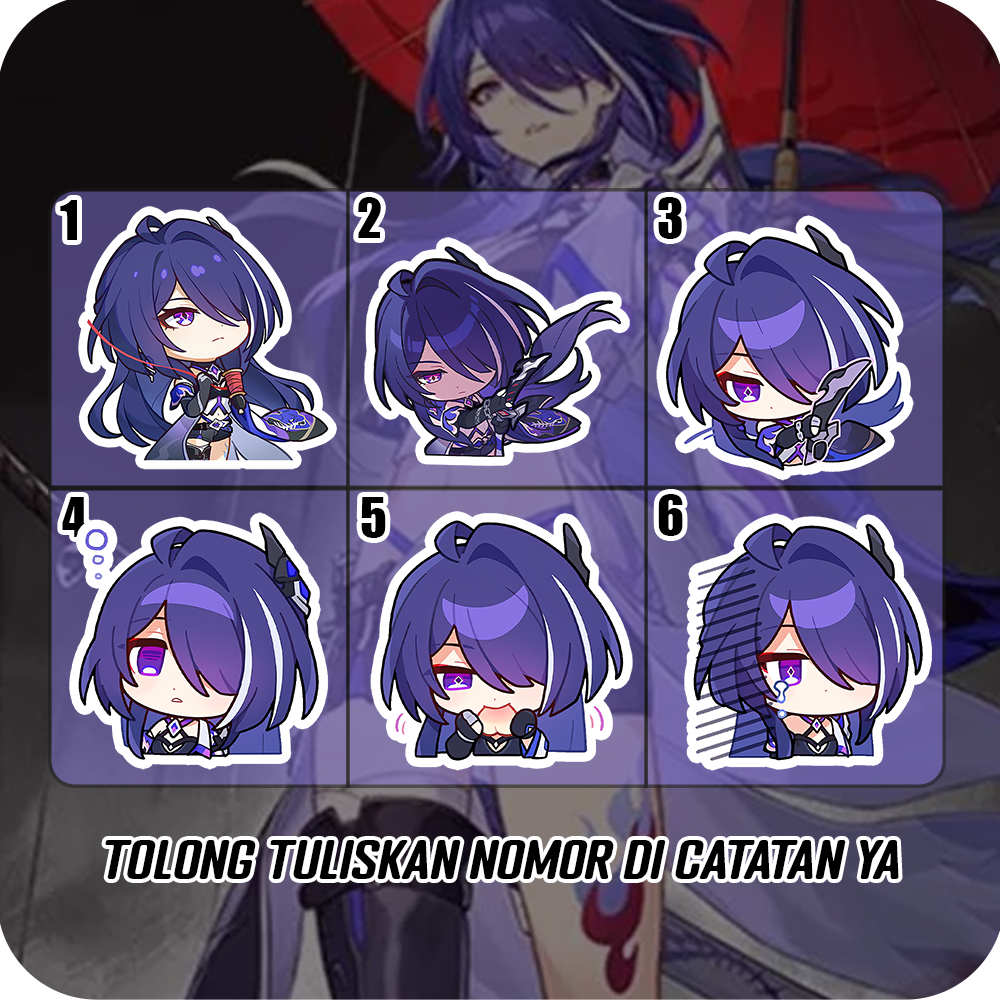 Jual Stiker Glossy Acheron Honkai Star Rail, Sticker Anime Lucu ...