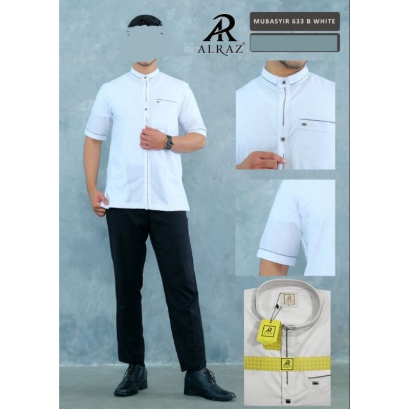 Jual Koko Al Raz Putih Mubasyir Baju Koko Alraz | Shopee Indonesia