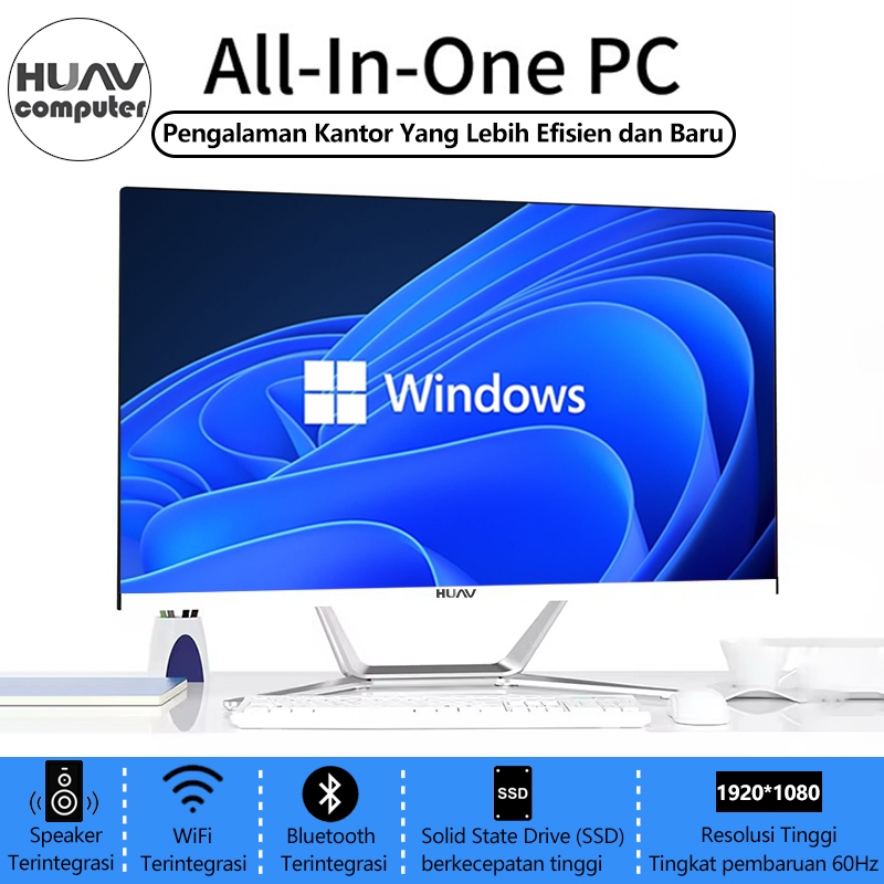 Jual Huav Baru komputer PC gaming, pc all-in-one, Prosesor Core i3 8100, Full HD Layar besar 24/ ...