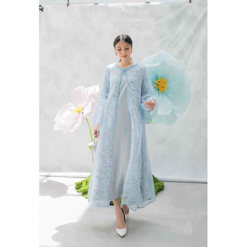 Jual BABESWEAR - LUCINTA LONG DRESS brukat maxi gaun pesta jumbo xl xxl ...