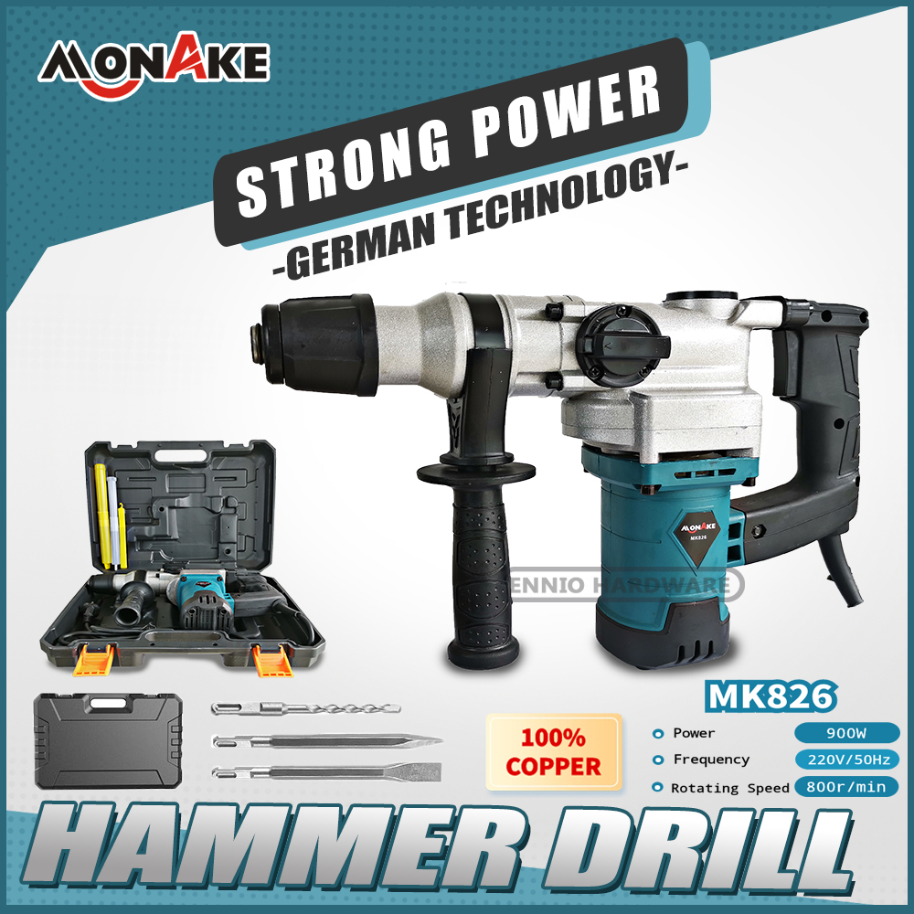 Jual MONAKE Rotary Hammer Drill Mesin Bor Beton Listrik Electric Hammer ...