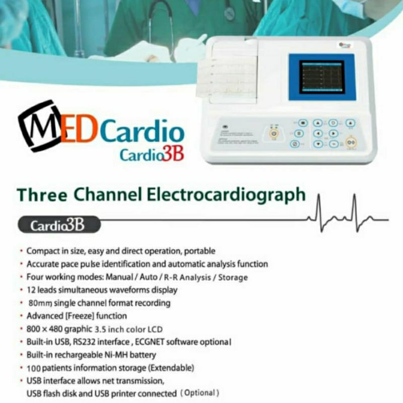 Jual ECG MED CARDIO 3B 3 CHANNEL/ EKG 3 CHANNEL MED CARDIO | Shopee ...