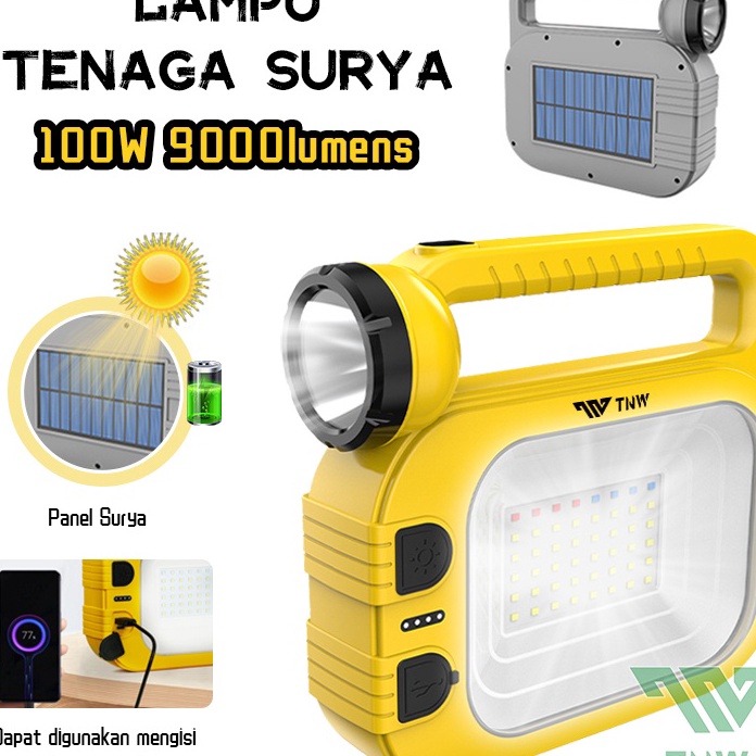 Jual Terbaru TNW Senter LED Super Terang Portabel Lampu Tenaga Surya ...