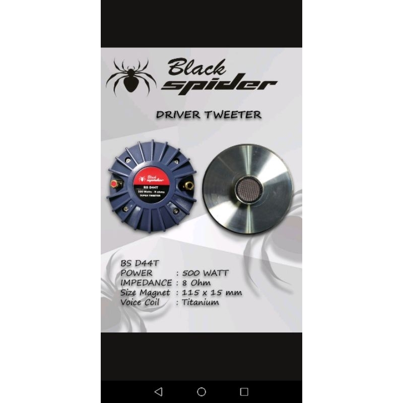 Jual Driver Tweeter Black spider D44T (Spull Titanium 44mm) | Shopee ...
