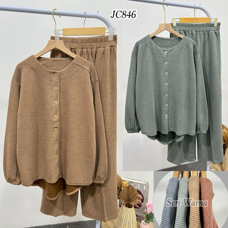 Jual LIKE&BUY Oneset Aurel Stelan knit busui frendly || set rok busui ...