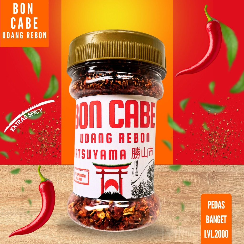 Jual Bon Cabe Sambal Tabur udang Rebon LVL .2000 Pedas nampol, gurih ...