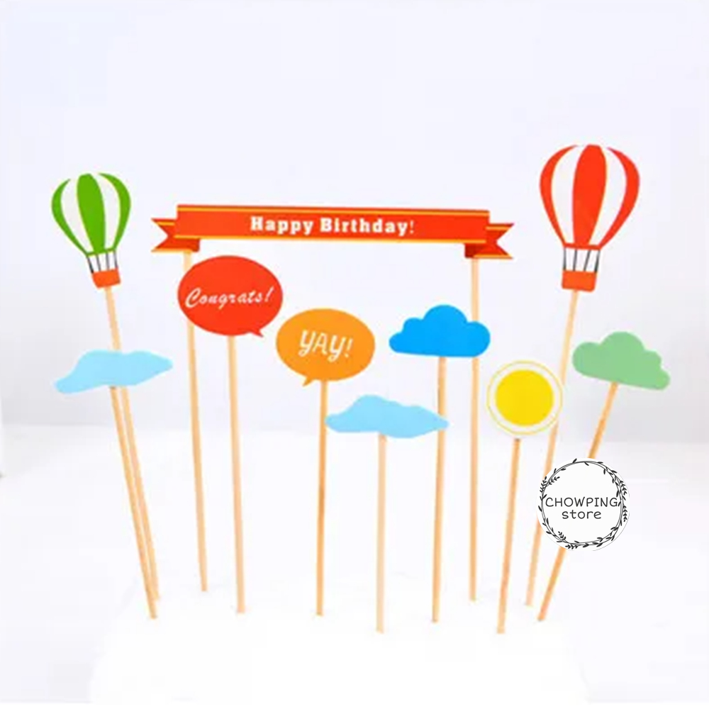 Jual Cake Topper Hot Air Balloon / Tusukan Hiasan Kue karakter Balon ...