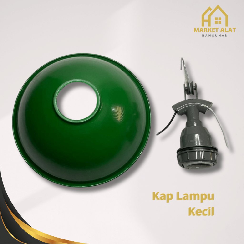 Jual Kap Lampu Kecil (19 cm) 1 Set Jalan WD Hijau + Fitting Gantung E27 / Lampu Tiang / Fitting ...