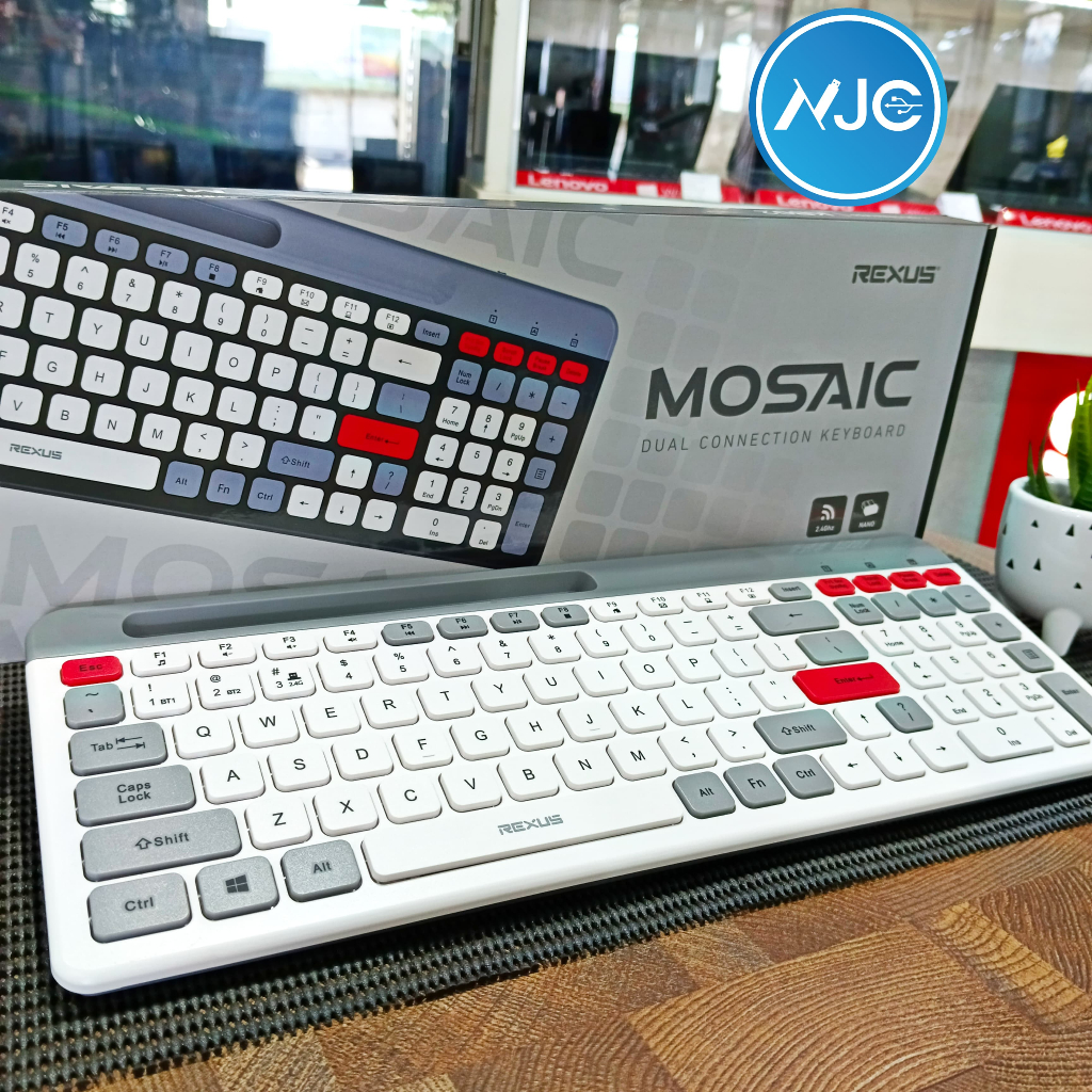 Jual KEYBOARD REXUS WIRELESS BLUETOOTH MOSAIC KB02 | Shopee Indonesia