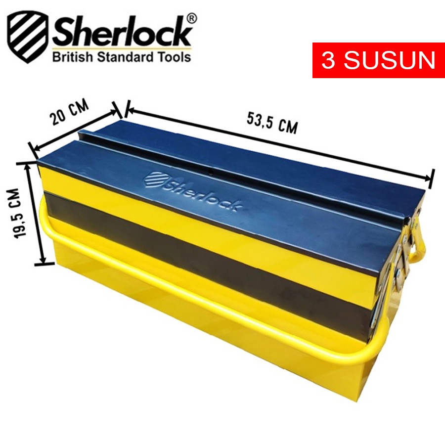 Jual Sherlock Tool Box Besi 3 Susun Metal Toolbox 3 Layer Daily Duty ...