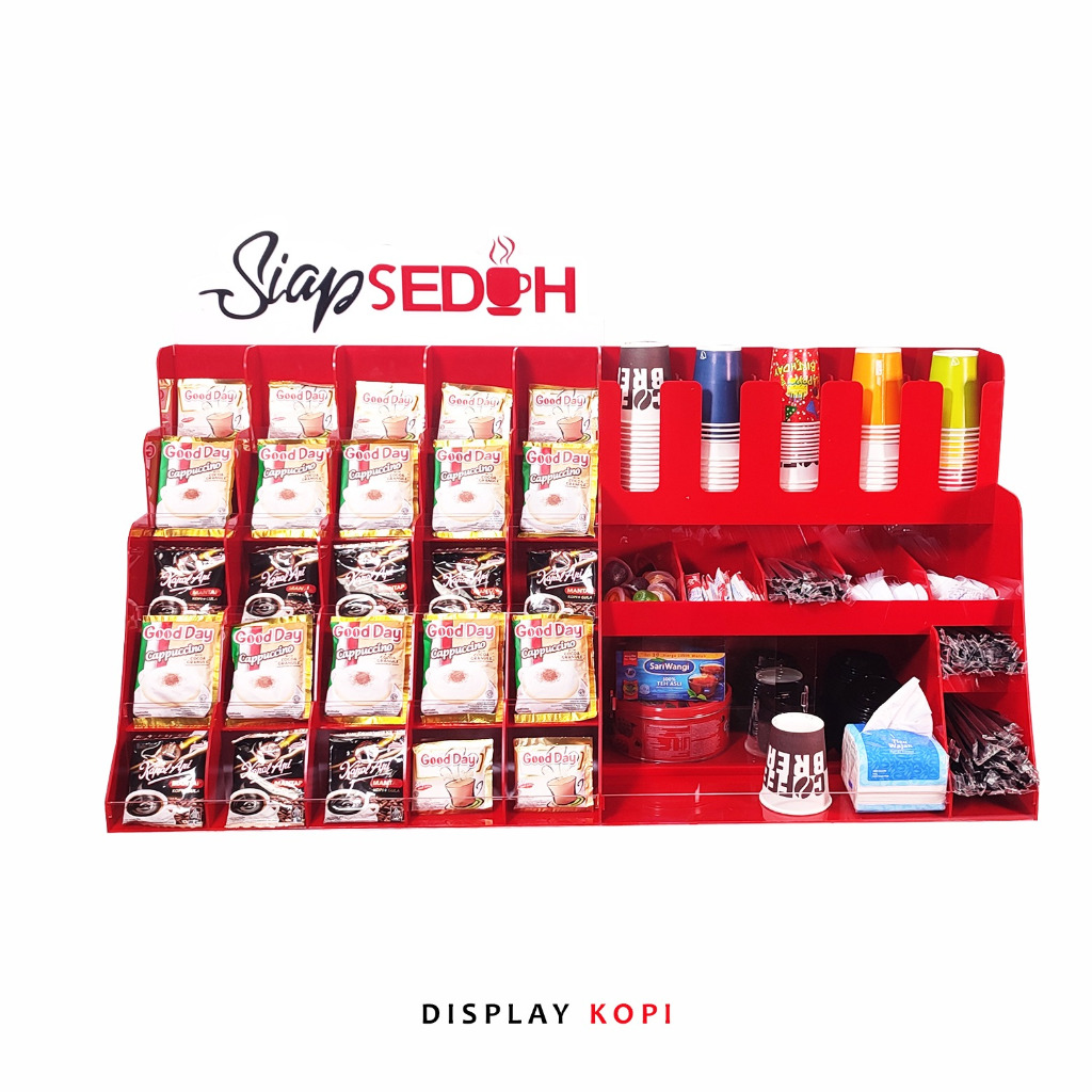Jual Rak Kopi Akrilik Besar | Rak Kopi Sachet | Rak Cup Kopi | UK 99 x ...