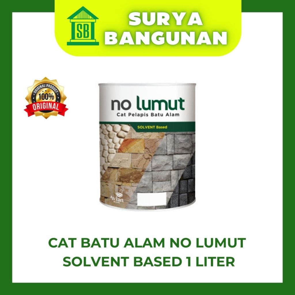 Jual Cat Batu Alam No Lumut Solvent Based Campuran Minyak 1 Liter Avian ...