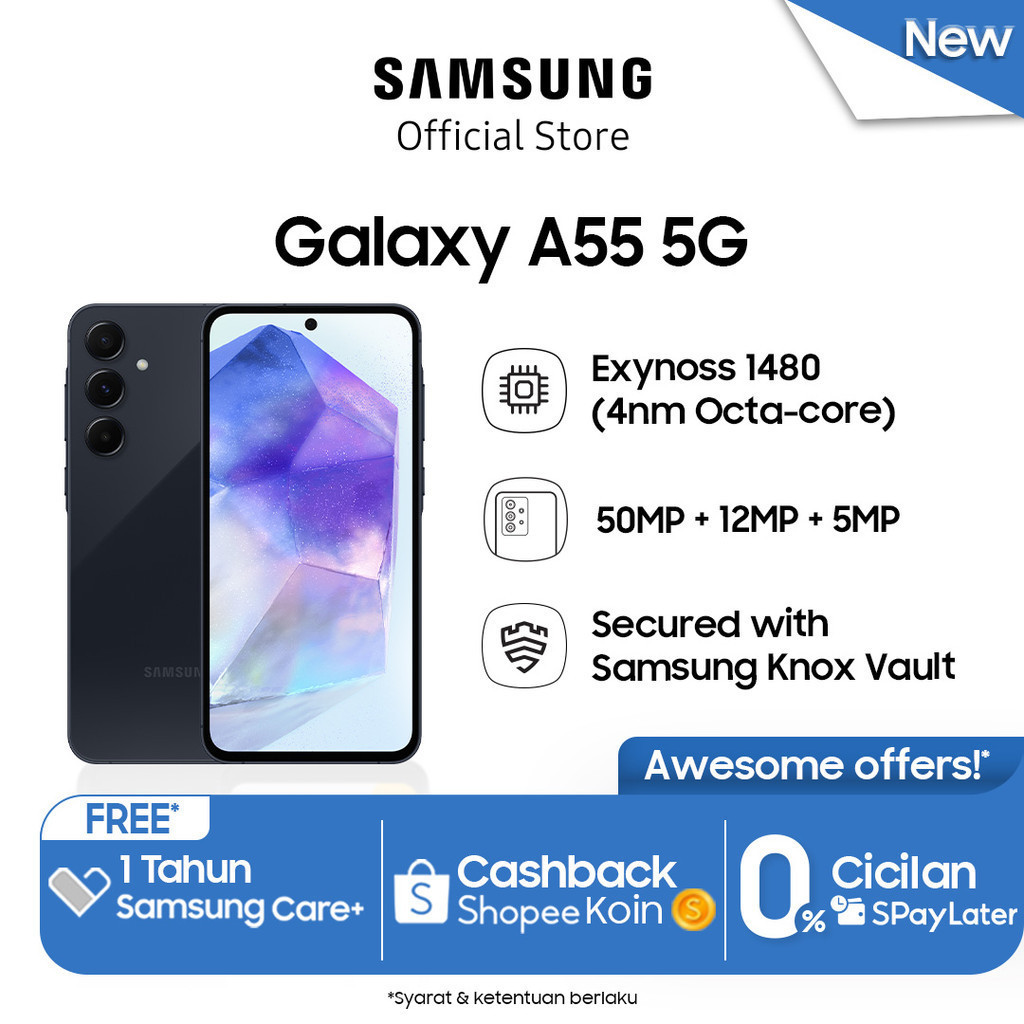 Jual Samsung Galaxy A55 5G 12/256GB - Awesome Navy | Shopee Indonesia