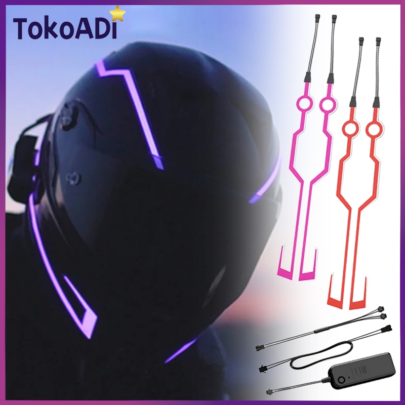 Jual 2Pcs Lampu Led Helm Motor Strip Stiker Vlog Tron Movie El Tape ...