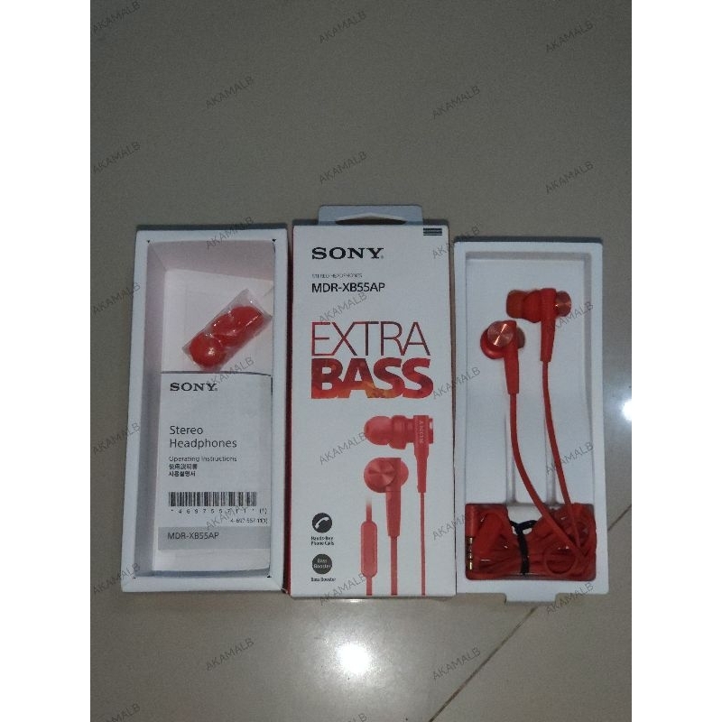Jual Sony MDR-XB55AP RED (Headphones, IEM, Headset, Earphone) Original ...