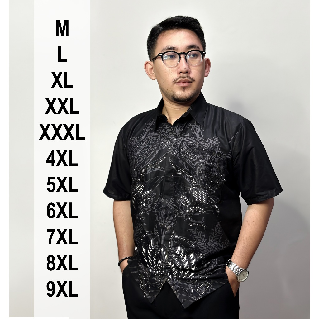 Jual Baju Batik Pria Jumbo Lengan Pendek M L XL XXL XXXL 4XL 5XL 6XL 7XL 8XL 9XL Katun Prima ...