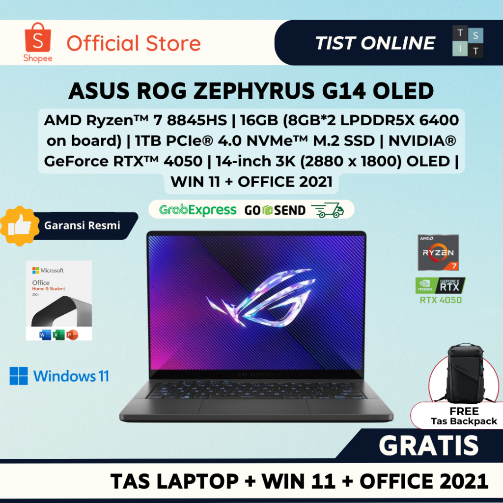Jual ASUS ROG ZEPHYRUS G14 OLED GA403UU-R745OLLG-O RTX4050 RYZEN 7 ...