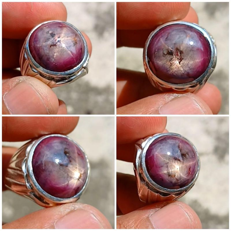 Jual Natural Ruby Star Jumbo perak tebal | Shopee Indonesia