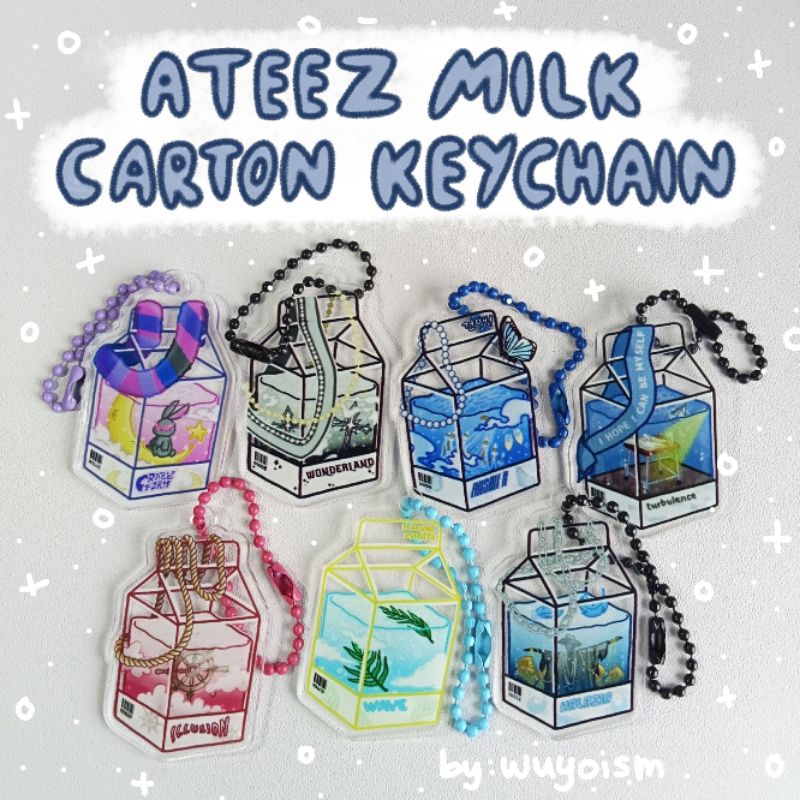 Jual [BACA DESKRIPSI] ATEEZ MILK CARTON KEYCHAIN GANTUNGAN KUNCI ...