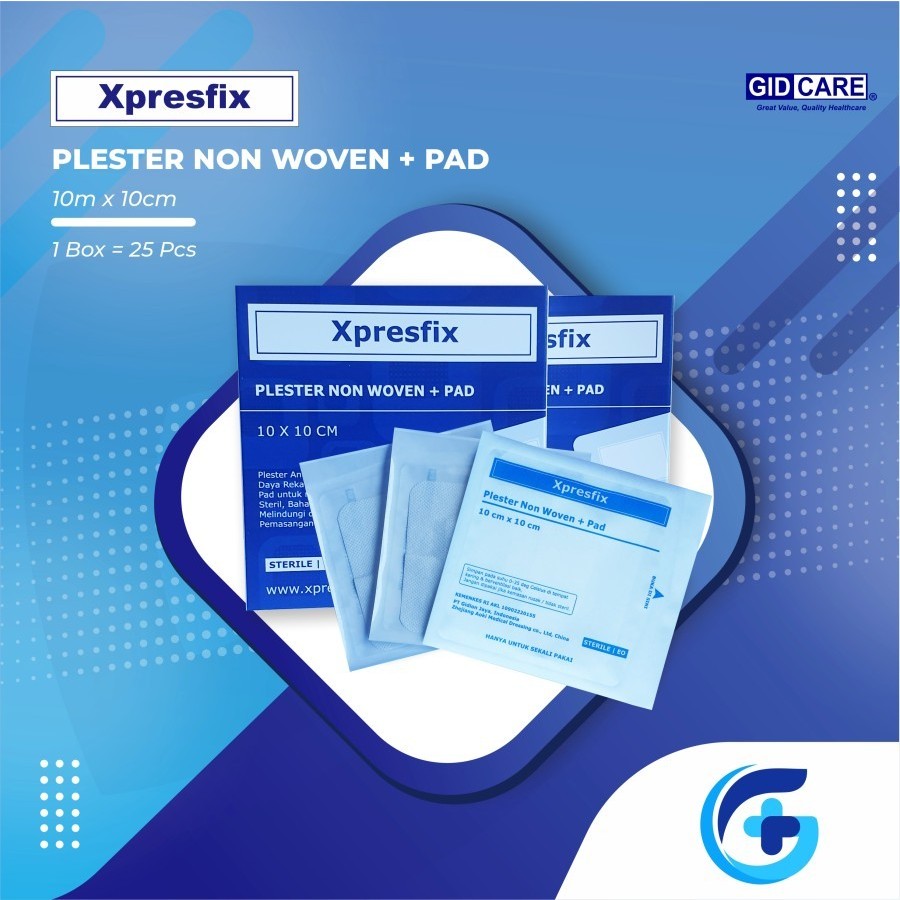 Jual XPRESFIX PLESTER NON WOVEN + PAD - 10x10cm | Shopee Indonesia