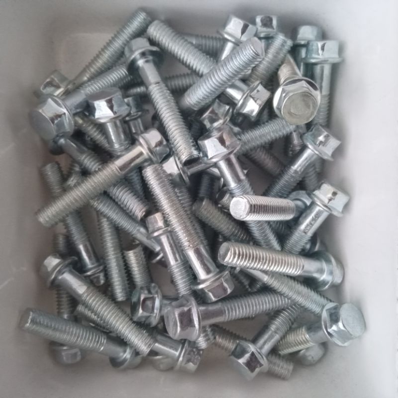 Jual Baut Mur Cvt motor M6× 30 Kunci FLANGE bolt blok mesin motor putih | Shopee Indonesia