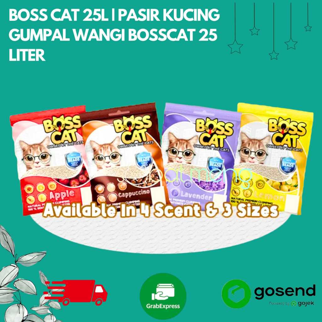 Jual BOSS CAT 25L | PASIR KUCING GUMPAL WANGI BOSSCAT 25 LITER - GRAB ...