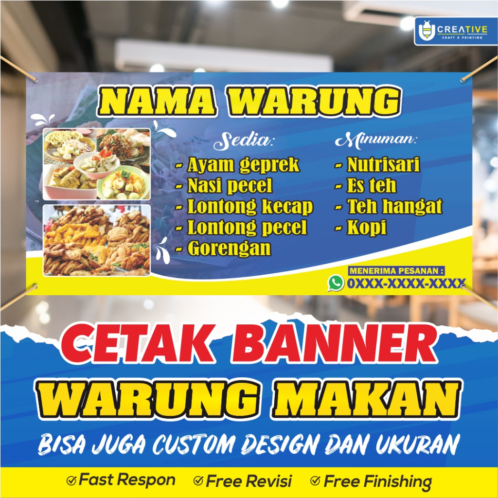 Jual Cetak Banner / Spanduk Warung Makan (Bisa Custom Ukuran) | Shopee ...