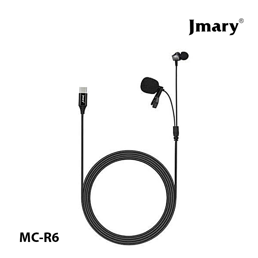 Jual JMARY MC-R6 3m Type-C Wired Lavalier Microphone Live Streaming Mic ...
