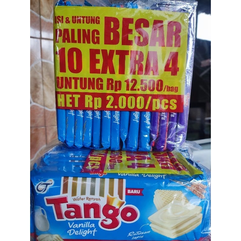 Jual Tango Wafer 39 GRAM 1 PACK ISI 10 + (free 4pcs ) | Shopee Indonesia
